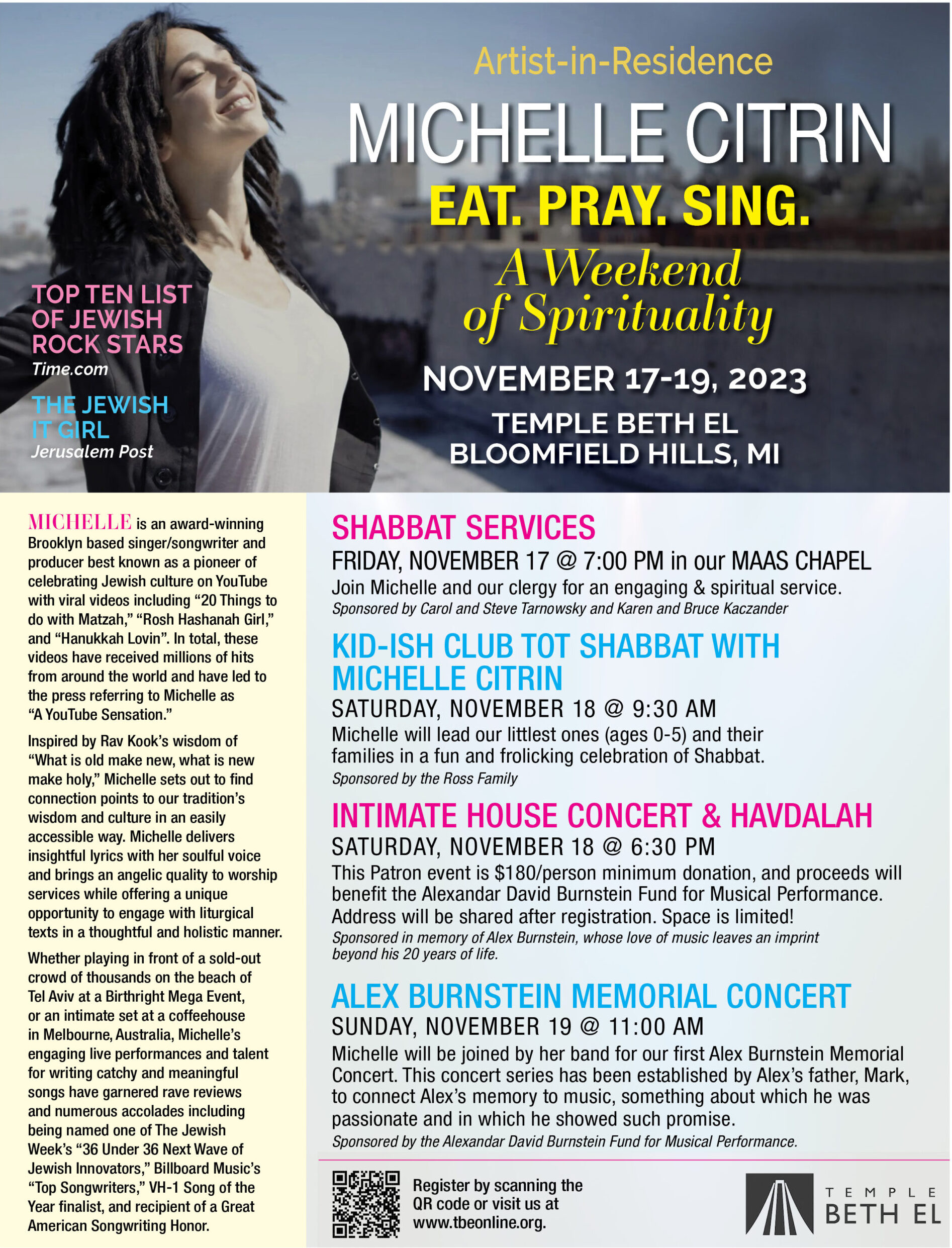 Shabbat with Michelle Citrin | Temple Beth El - Reform Temple in ...